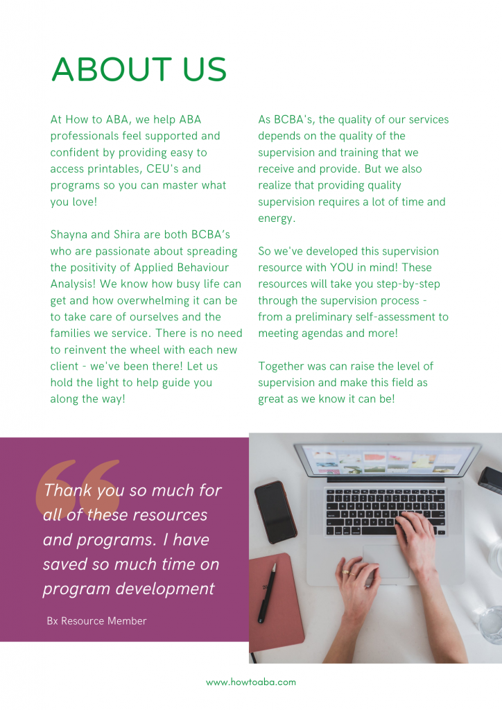 Supervision Resource Bundle - How to ABA