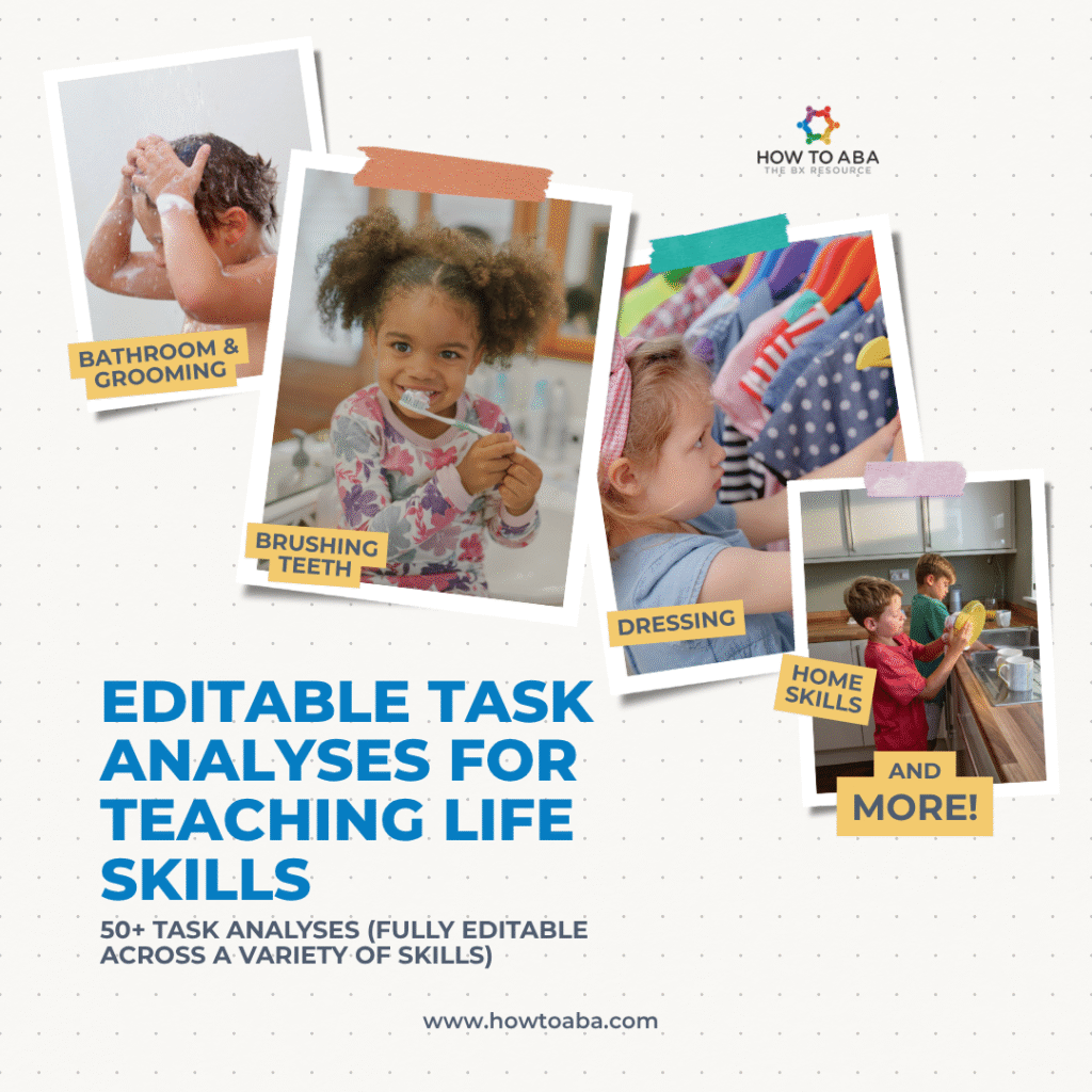 Editable Task Analyses for Teaching Life Skills - How to ABA